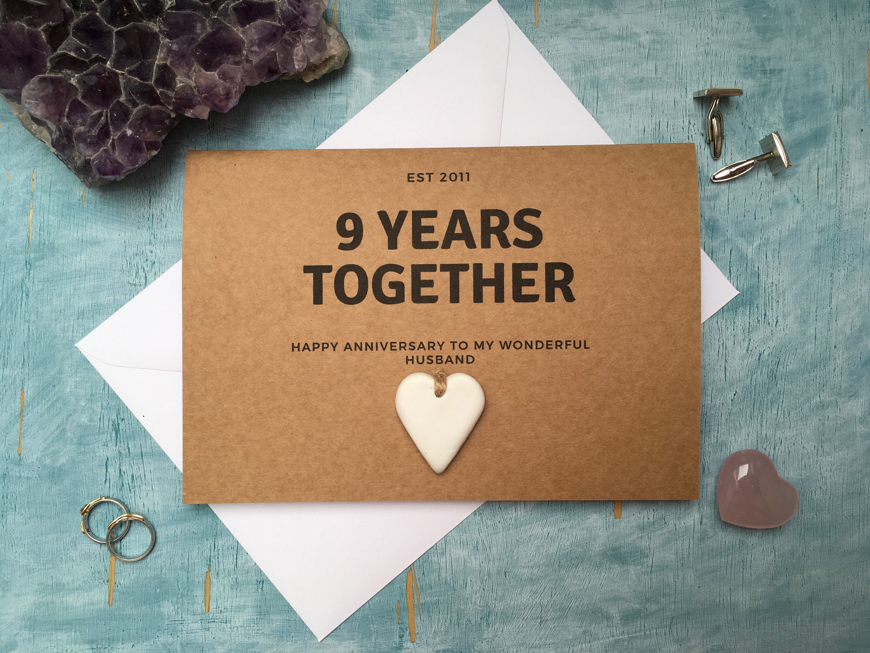 Personalised Custom 9th Anniversary Card 9 Years Together - Etsy UK