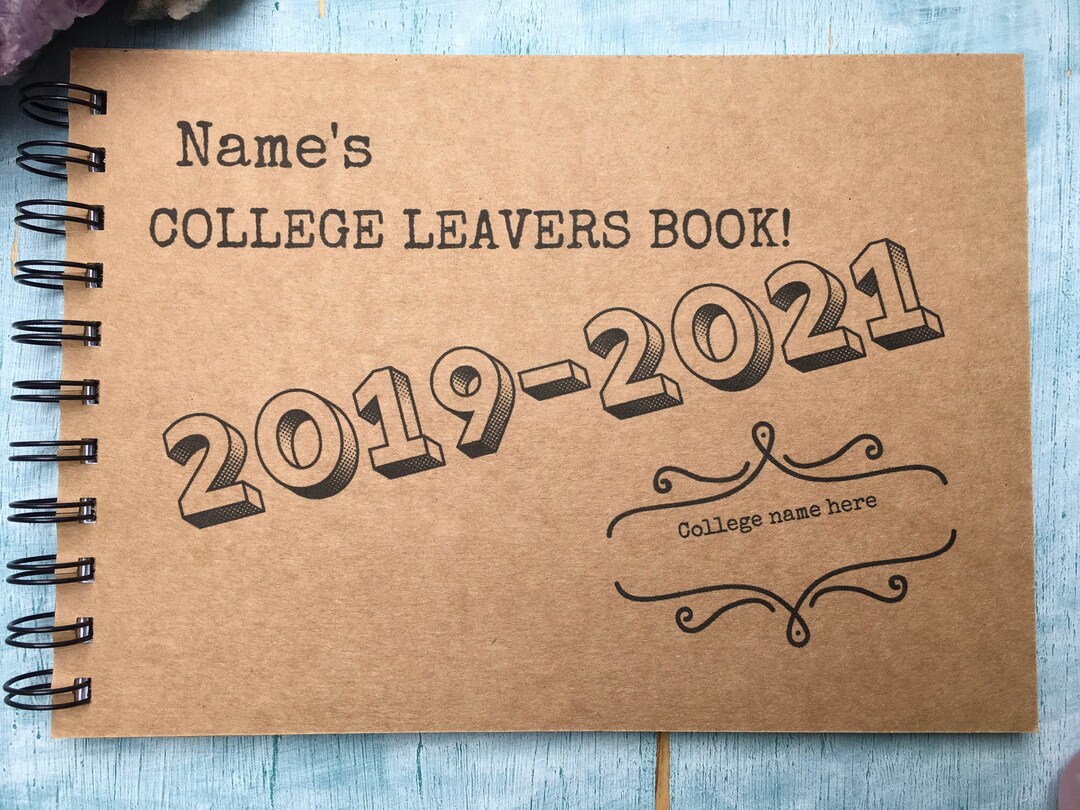 Personalised College Leavers Book, End of College Autograph Book, Last ...