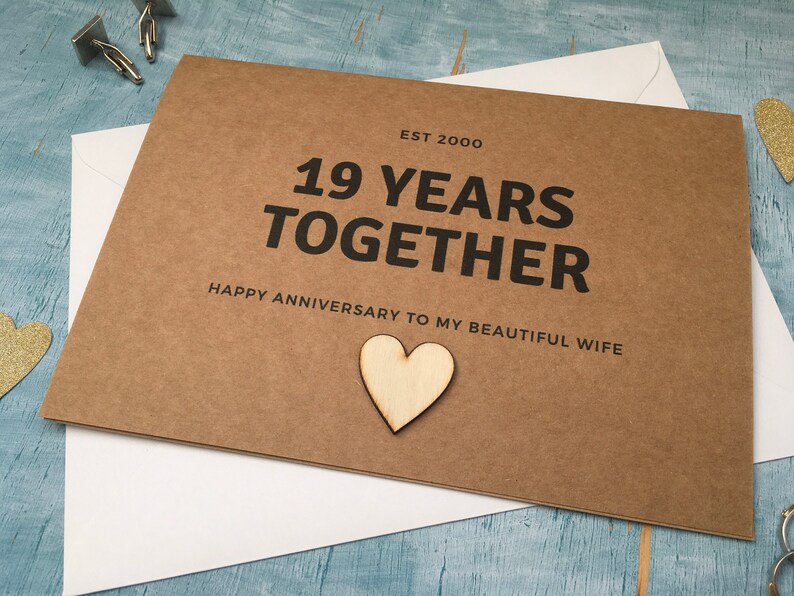 Personalised 19th Anniversary Card 19 Years Together 19th - Etsy UK