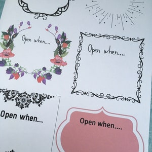 Printable Open When Stickers, Digital Printable Pdf Download Open When ...