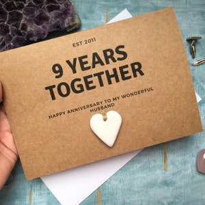 Personalised Custom 9th Anniversary Card 9 Years Together - Etsy UK