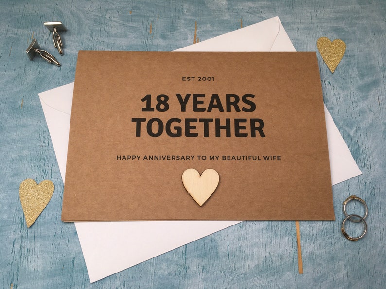 Personalised Custom 18th Anniversary Card 18 Years Together - Etsy