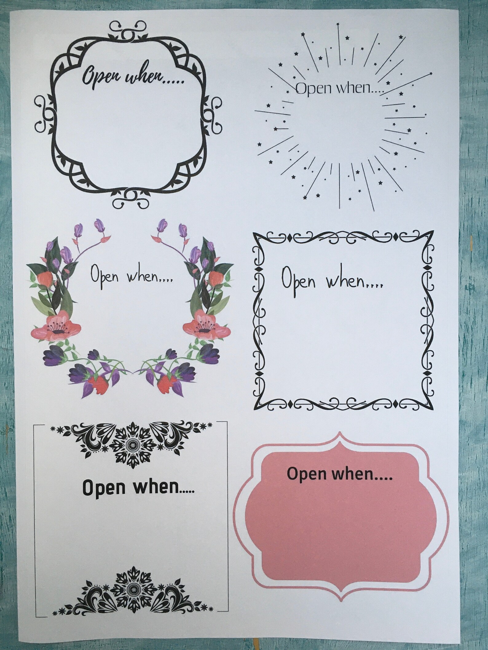 Printable Open When Stickers Digital Printable Pdf Download | Etsy
