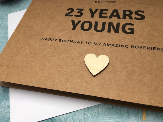 Custom 23rd birthday card 23 years young birthday adult | Etsy