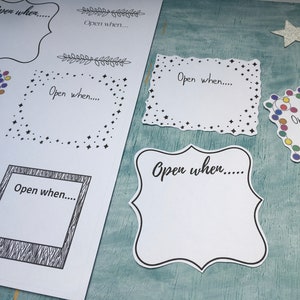 Printable Open When Stickers, Digital Printable Pdf Download Open When ...