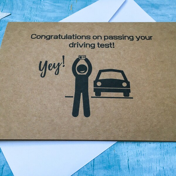 Passed Driving Test Card - Etsy