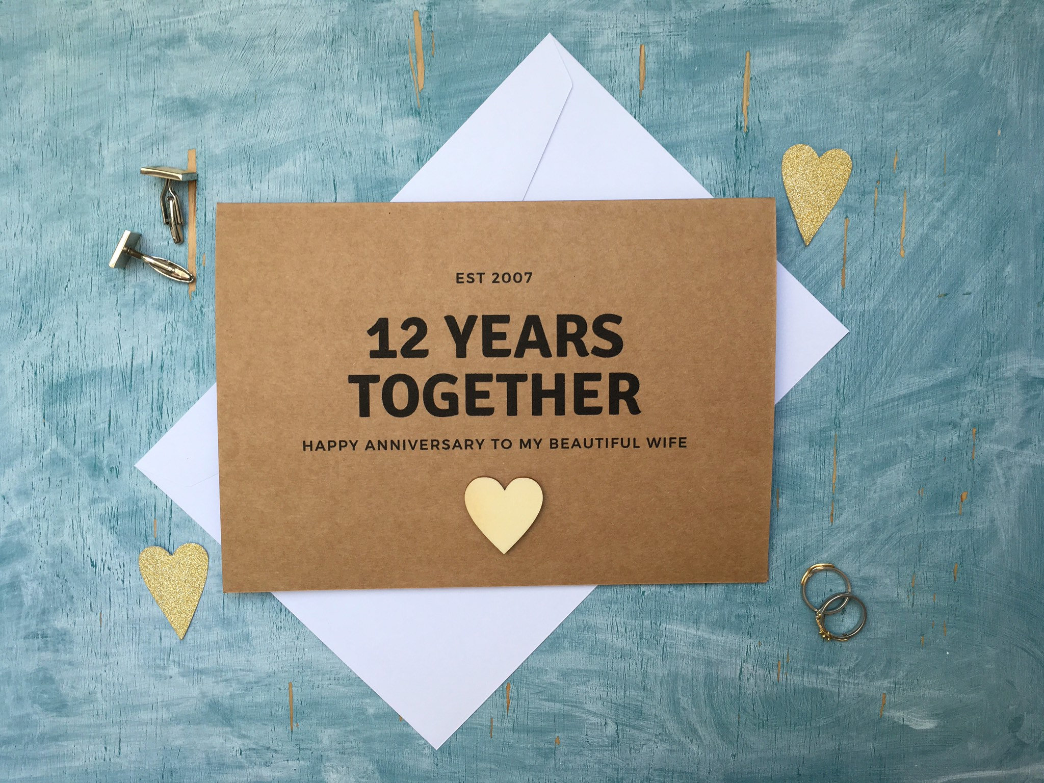 12th Anniversary Card 12 Years Together for Husband or Wife - Etsy