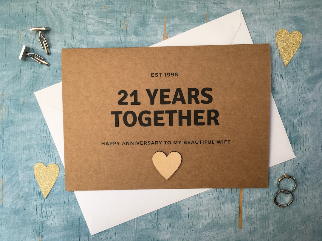 Personalised Custom 21st Anniversary Card, 21 Years Together, 21st ...