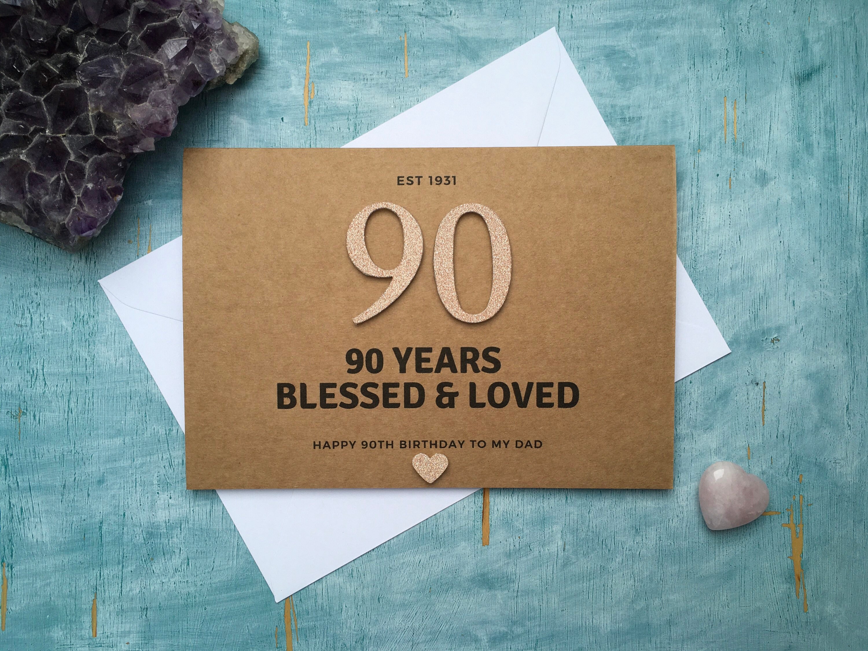 Custom handmade 90th birthday card personalized 90th card | Etsy