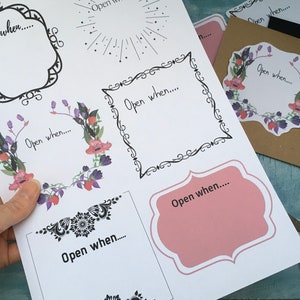 Printable Open When Stickers, Digital Printable Pdf Download Open When ...