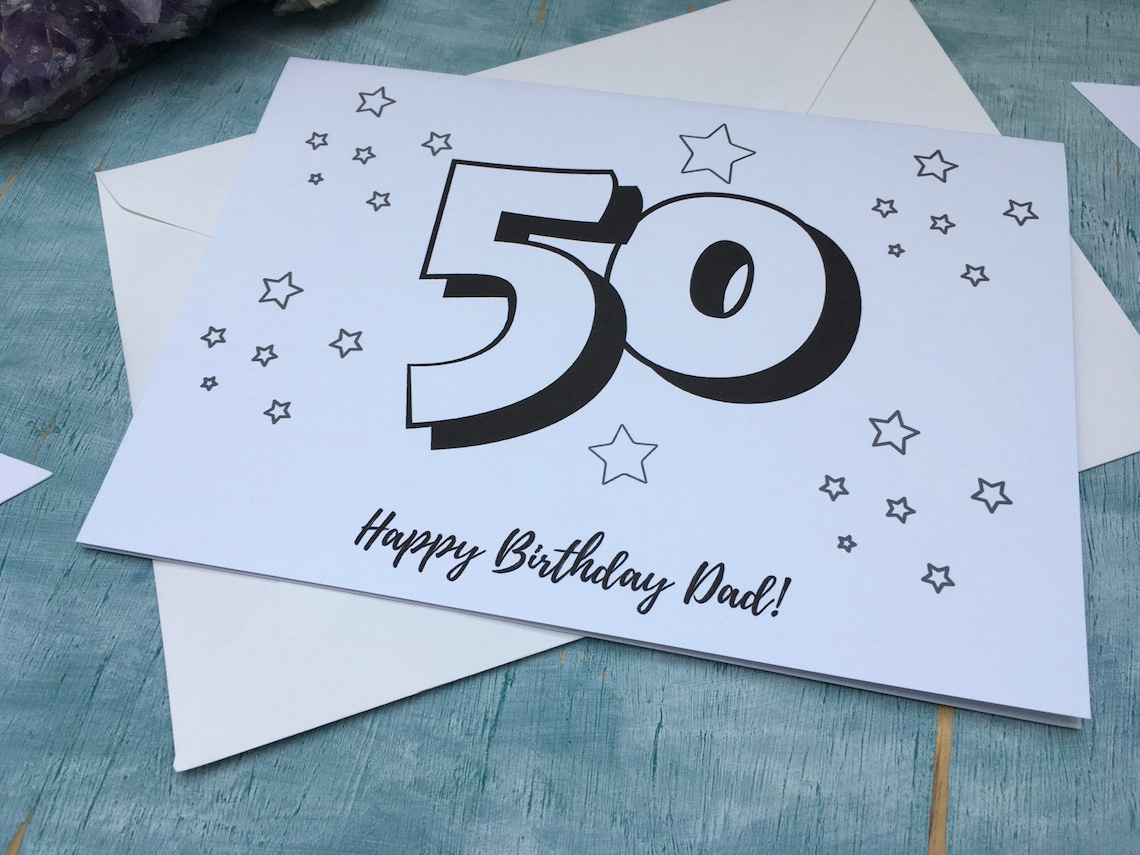PDF Printable 50th Birthday Card for Dad Instant Download to | Etsy