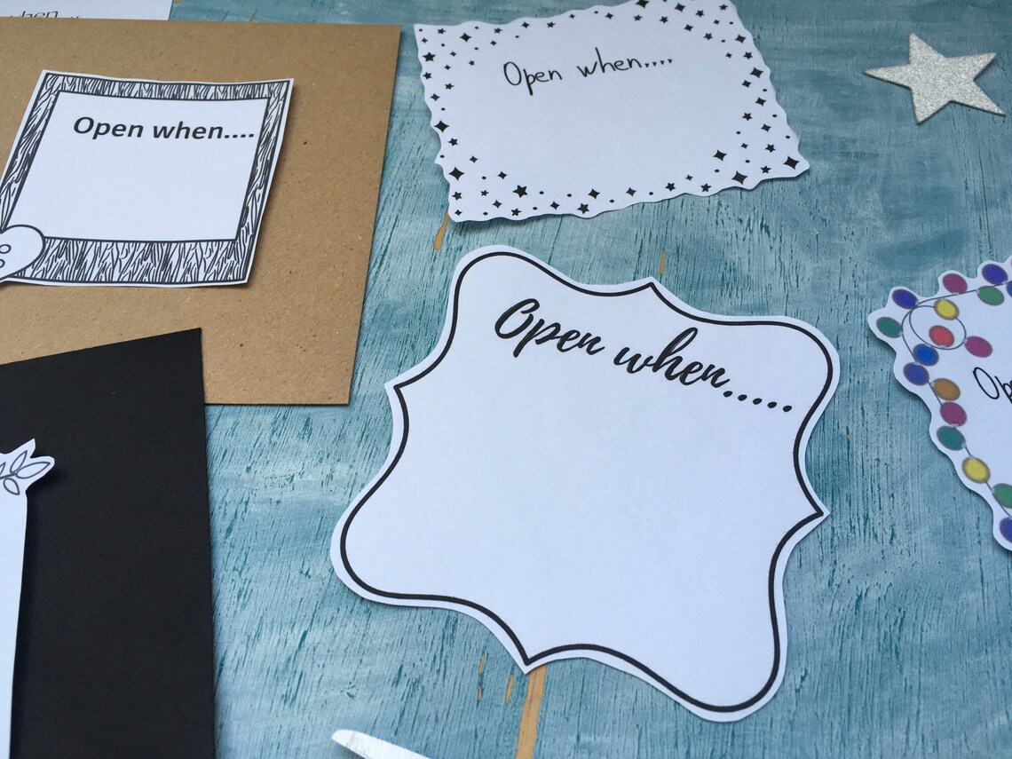 Printable Open When Stickers Digital Printable Pdf Download | Etsy