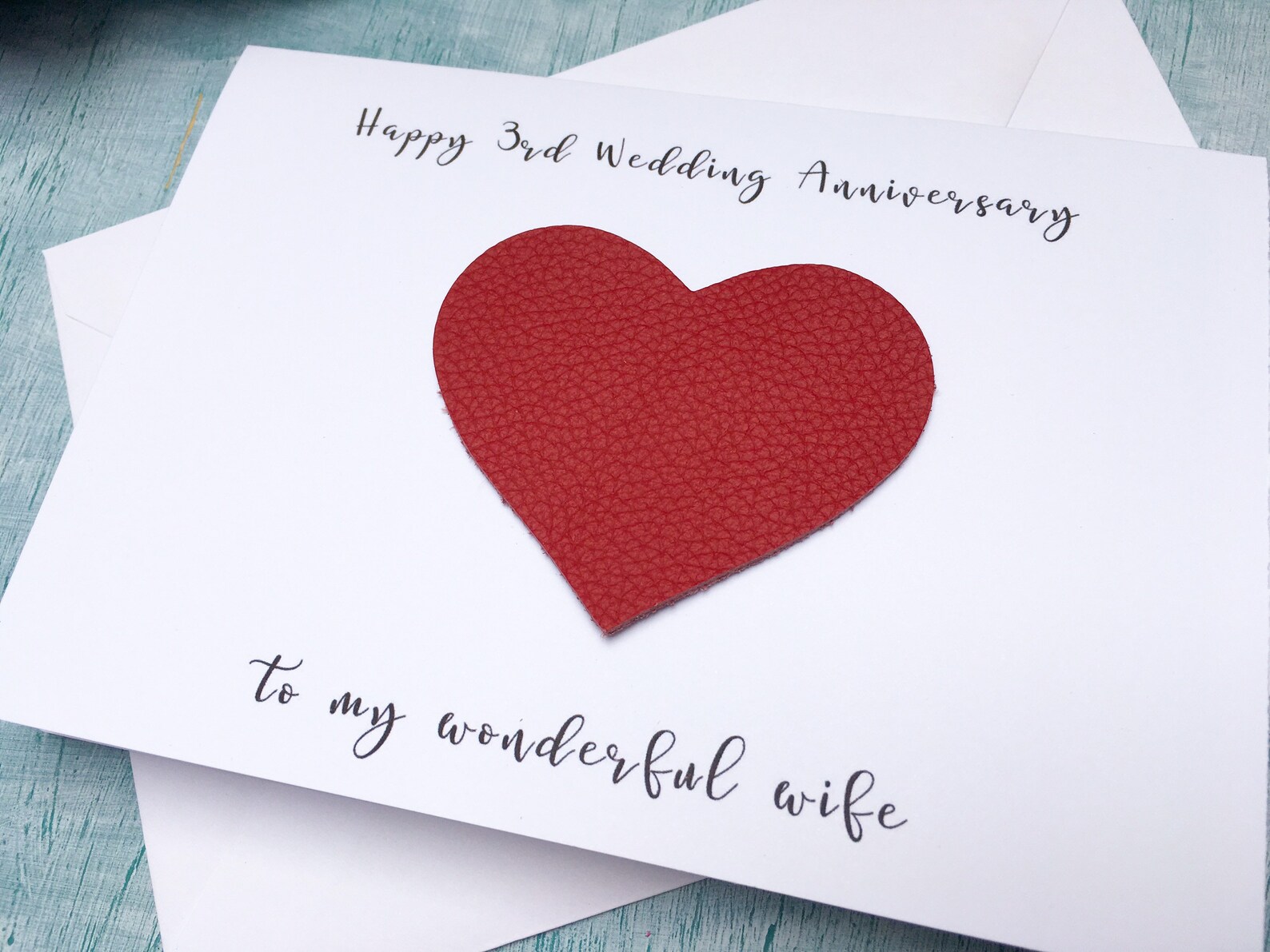 3rd anniversary card 3rd year wedding anniversary card | Etsy