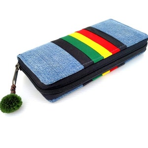 Rasta Wallet, Denim Wallet, Boho Wallet, Bohemian Wallet, Rasta Bag ...