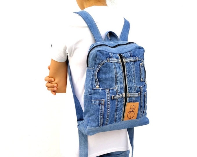 Denim Backpack, Jeans Backpack, Jean Bag, Recycled Jeans, Vintage Bag ...