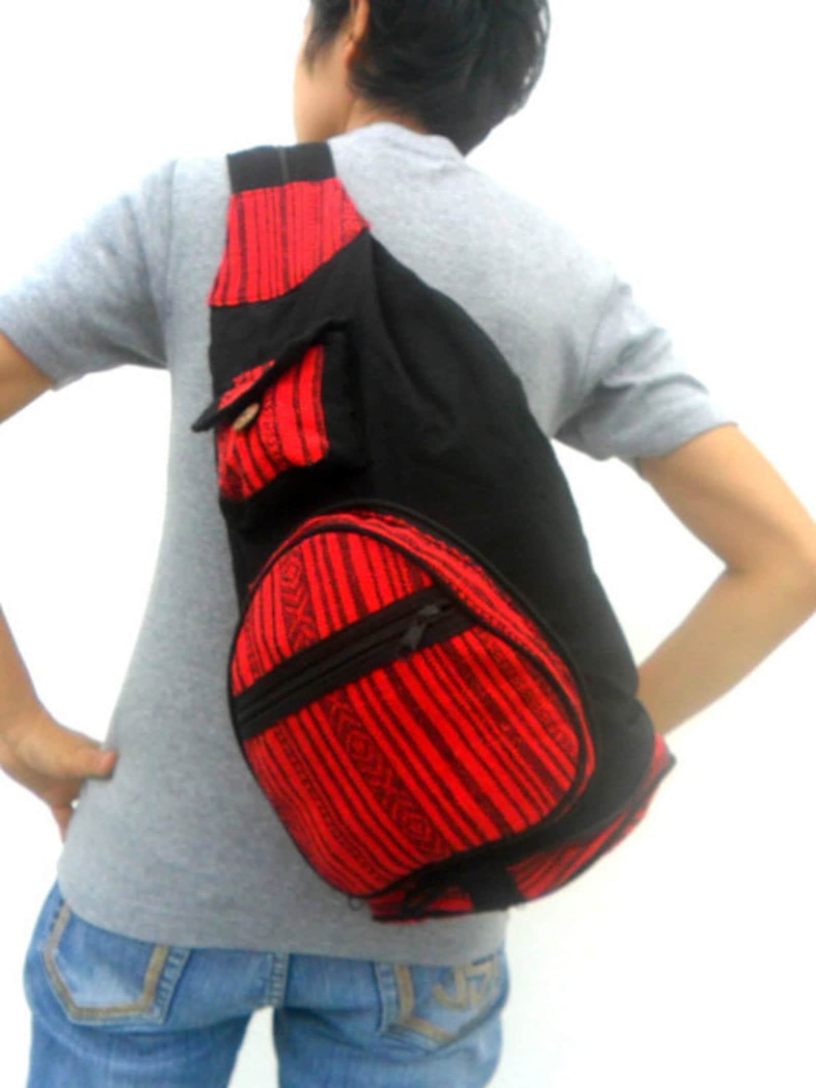 Backpack Bag Folding Bag Bohemian Backpack Ethnic Backpack Red - Etsy