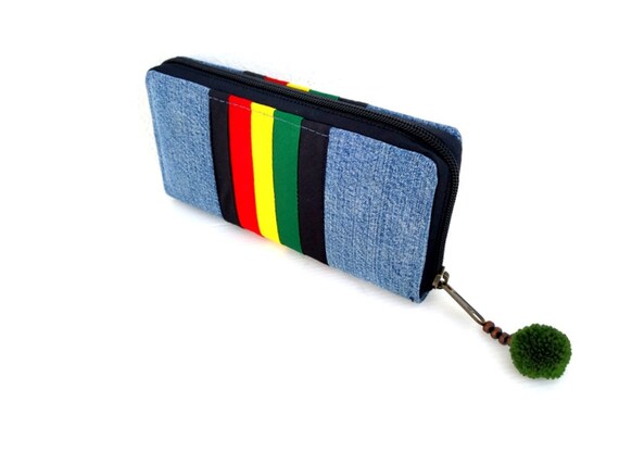 Rasta Wallet Denim Wallet Boho Wallet Bohemian Wallet | Etsy