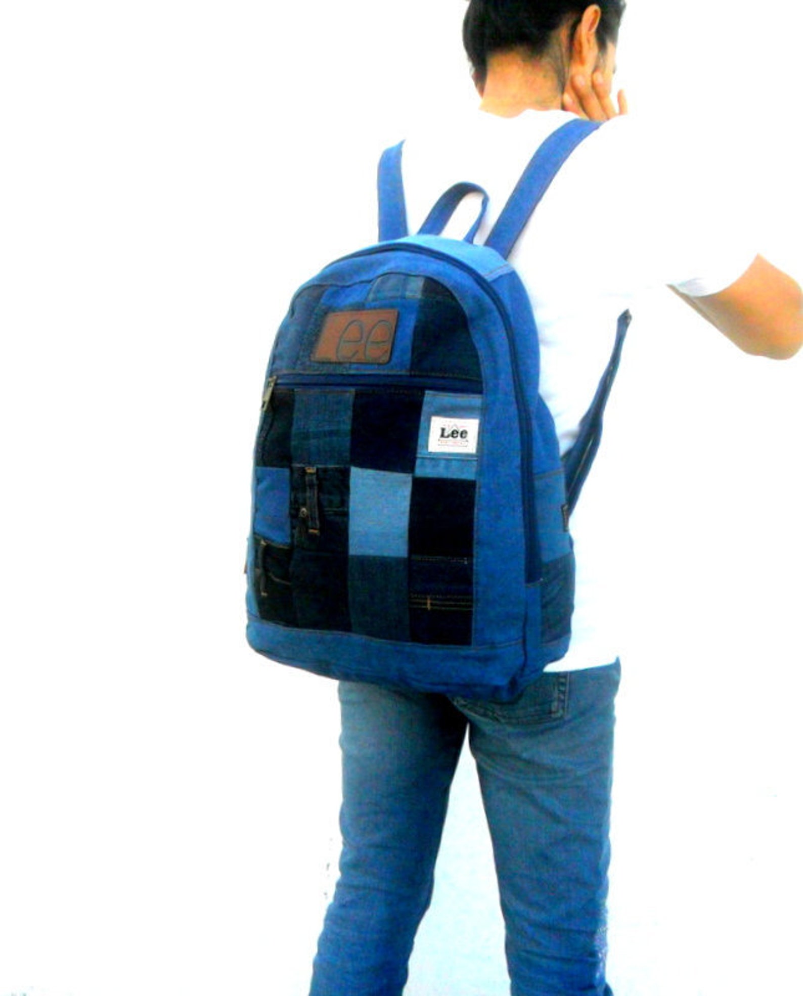 Lee Denim Backpack Reclaimed Jeans Bag Denim Rucksack | Etsy