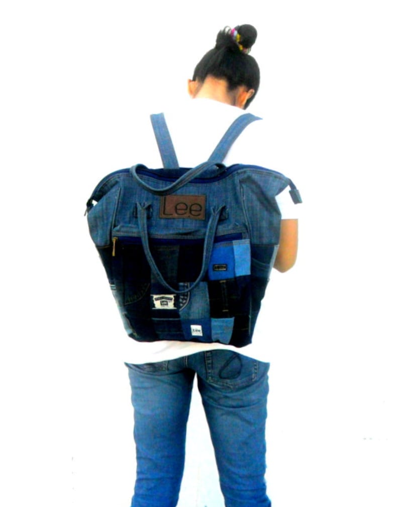 Denim Backpack Jeans Backpack Rucksack Denim Vintage Jeans | Etsy