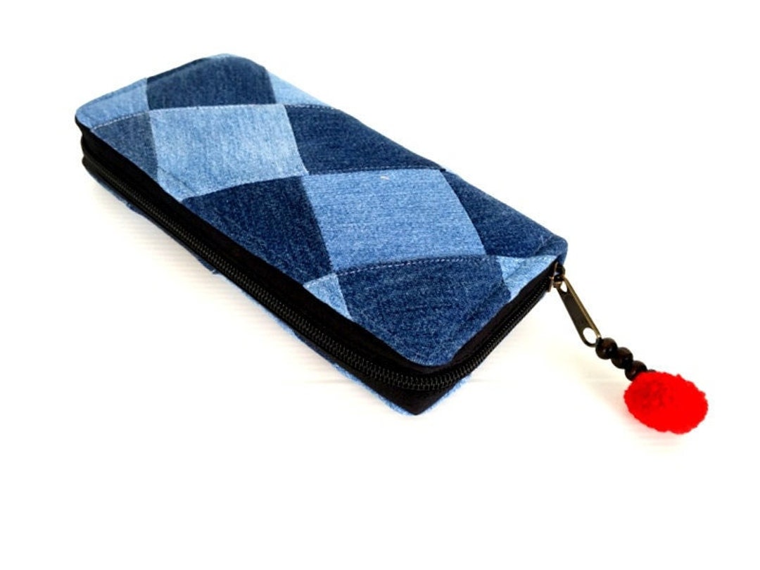 Denim Wallet, Patchwork Boho Wallet, Denim Purse, Upcycled Denim, Women ...