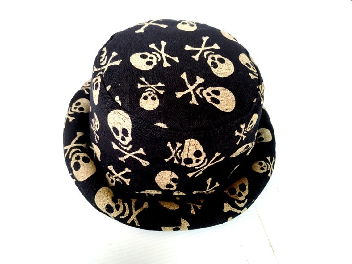 Skull and Crossbones Hat, Skull Hat, Bucket Hat, Boho Hat, Hippie Hat ...