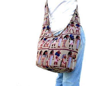Egyptian Bag, Hieroglyphics Sling Hobo Bag, Egyptian Inspired Bag ...