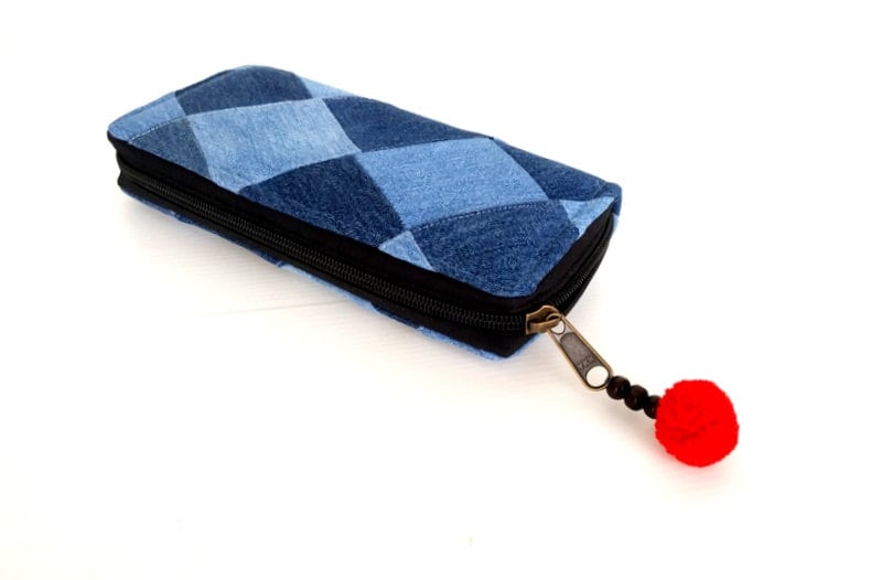 Denim Wallet, Patchwork Boho Wallet, Denim Purse, Upcycled Denim, Women ...