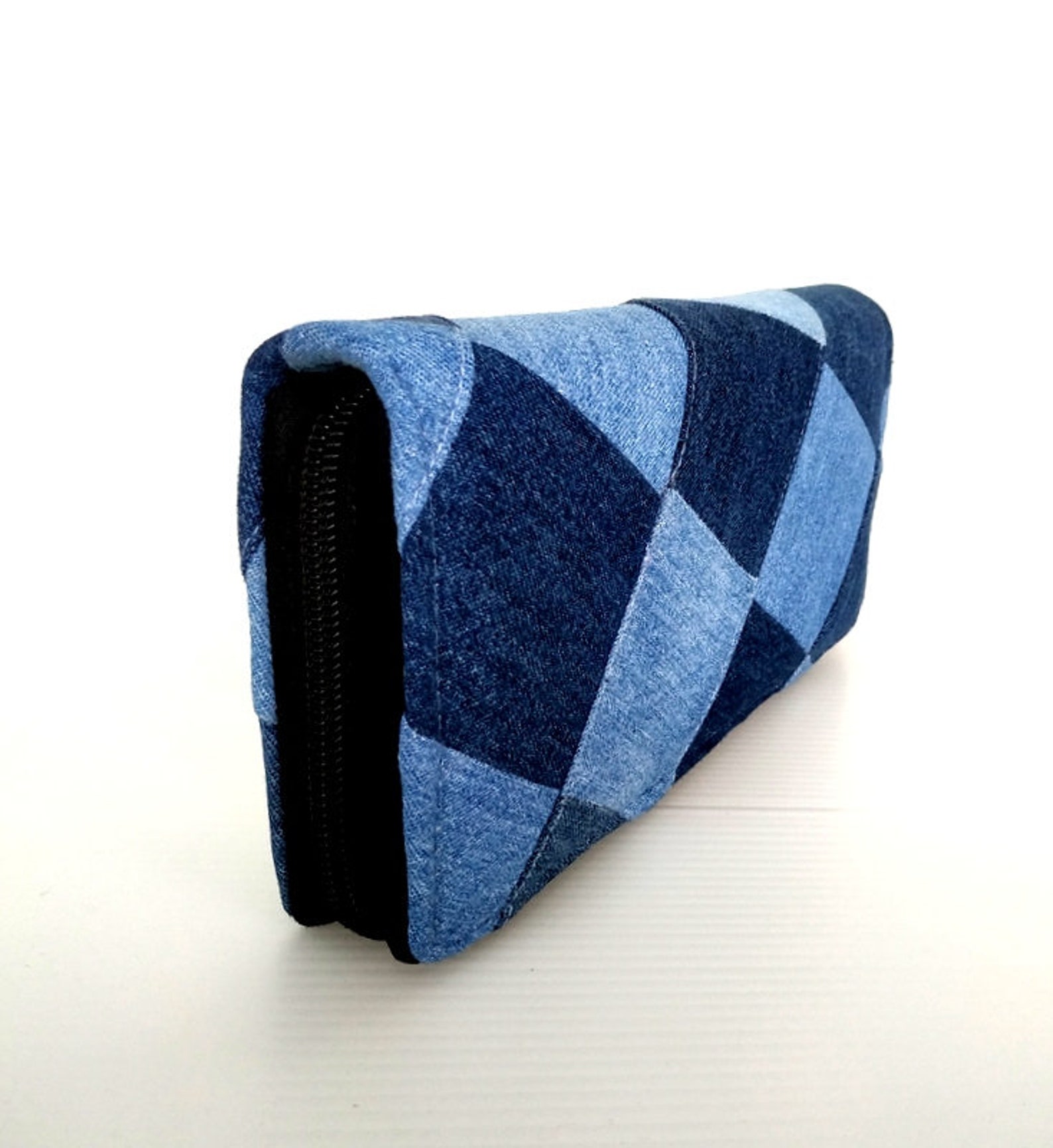 Denim Wallet, Patchwork Boho Wallet, Denim Purse, Upcycled Denim, Women ...