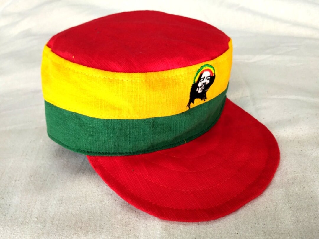 Rasta Cap, Reggae Cap, Army Cap, Cadet Military Hat, Reggae Army Cap ...