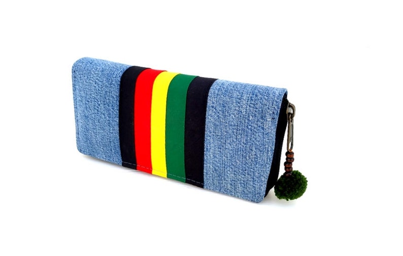 Rasta Wallet, Denim Wallet, Boho Wallet, Bohemian Wallet, Rasta Bag ...