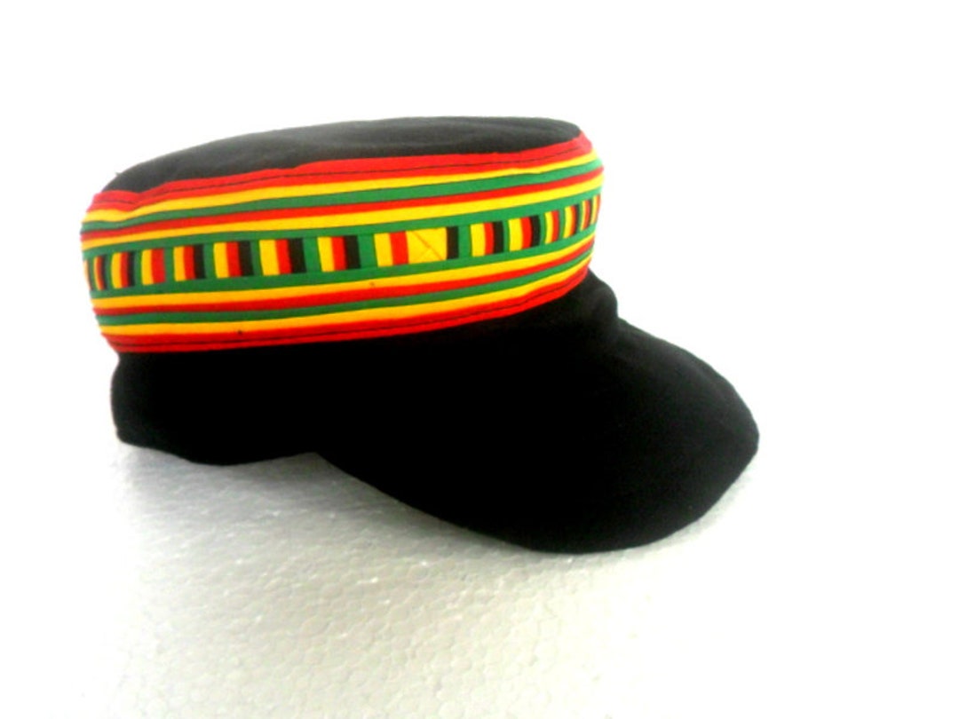 Rasta Cap, Reggae Cap, Army Cap, Cadet Military Hat, Reggae Army Cap ...