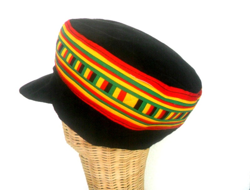 Rasta Cap Reggae Cap Army Cap Cadet Military Hat Reggae - Etsy