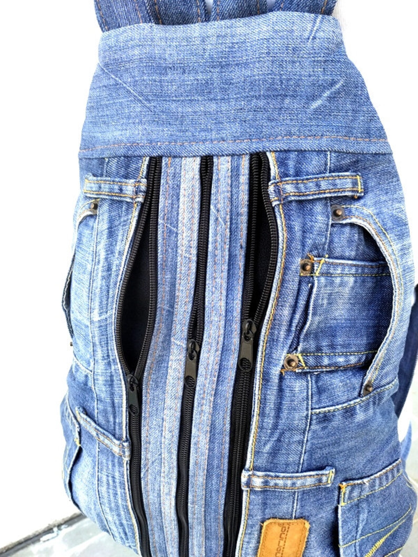 Denim Backpack Jeans Backpack Jean Bag Recycled Jeans | Etsy