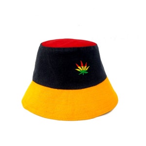 Rasta Bucket Hats, Jamaican Hat, Red Yellow Green Black Hat, Sun Hat ...