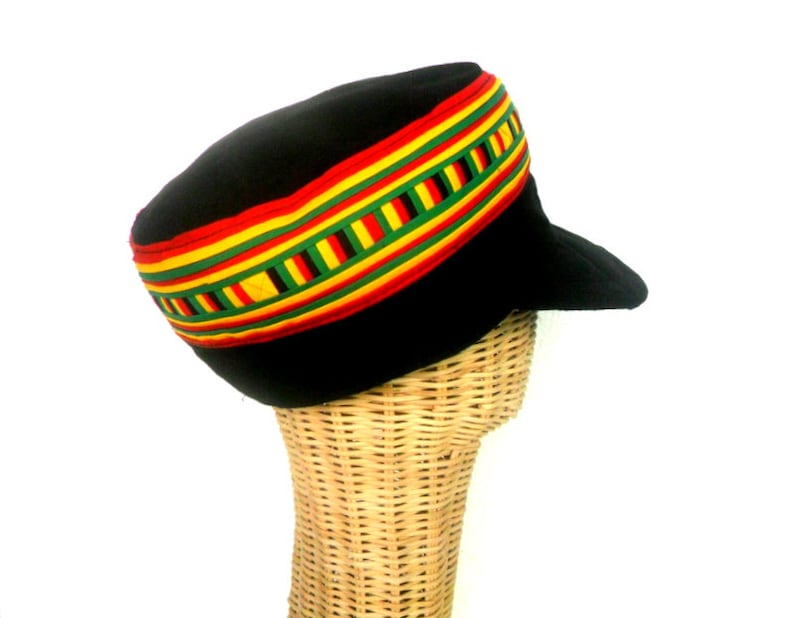 Rasta Cap Reggae Cap Army Cap Cadet Military Hat Reggae - Etsy