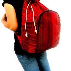 Hipster Backpack Bohemian Backpack School Backpack Shoulder Bag Red ...