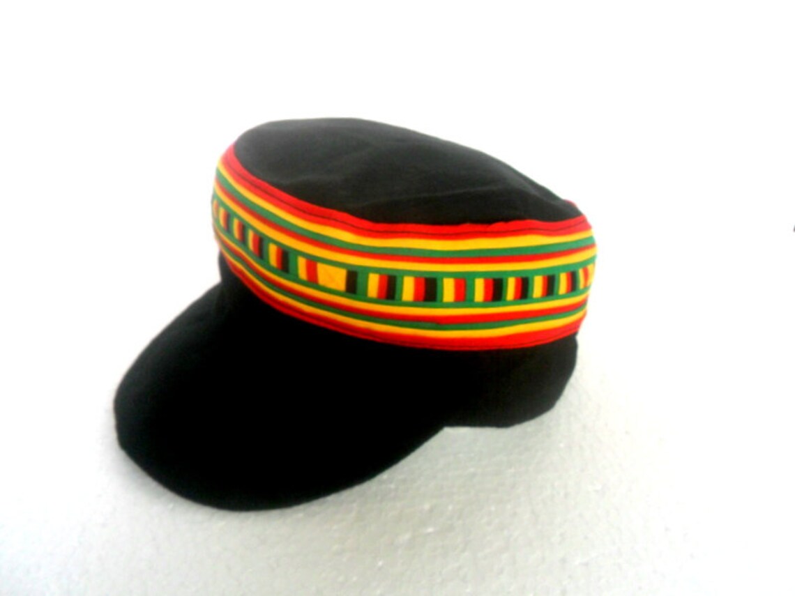 Rasta Cap Reggae Cap Army Cap Cadet Military Hat Reggae - Etsy