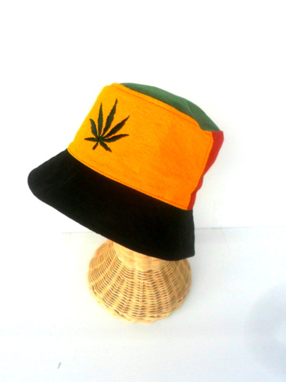 Bucket Hat Boho Rasta Hat Hemp Hat Hippie Reggae Bucket Hat Unisex Cap ...