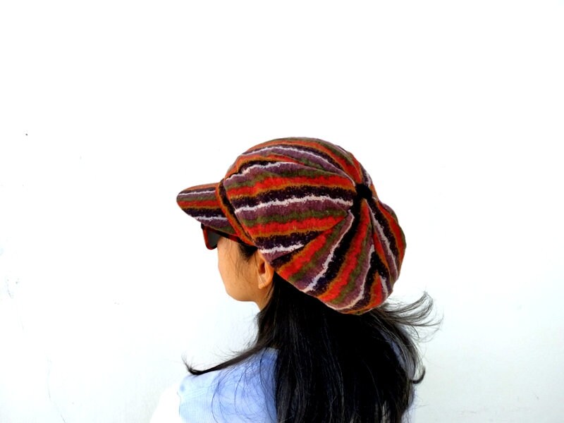 Rainbow Cap, Gatsby Cap, Newsboy Cap, Hippie Hat, Artist Hat, Rastafari ...