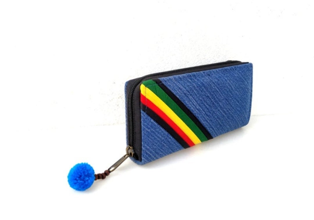 Denim Wallet, Boho Wallet, Rasta Wallet, Bohemian Wallet, Rasta Bag ...