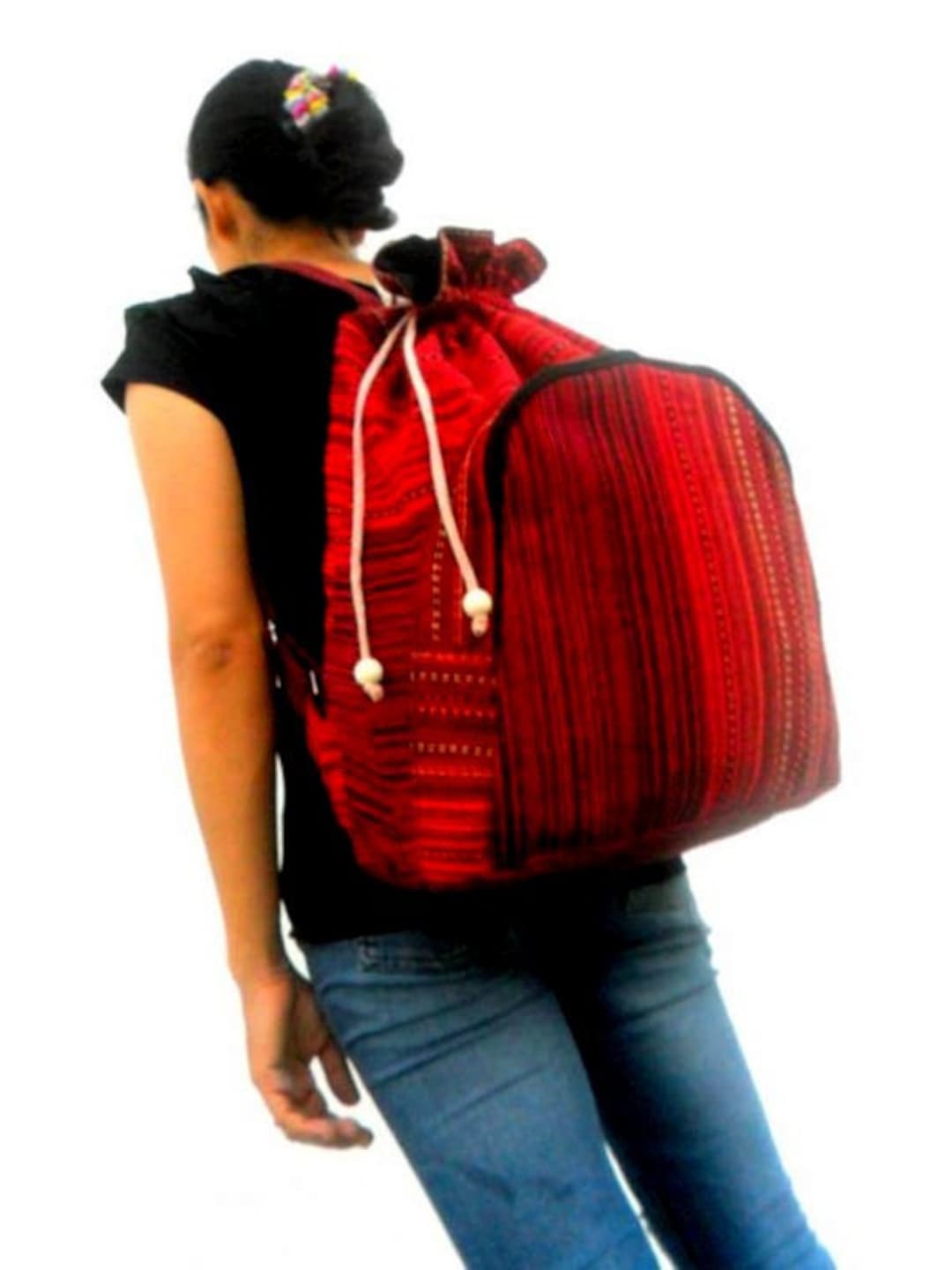 Hipster Backpack Bohemian Backpack School Backpack Shoulder Bag Red ...