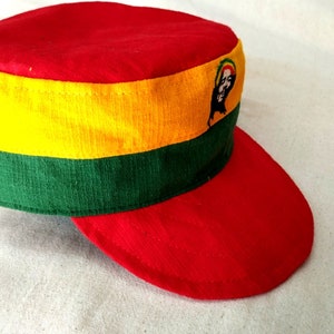 Rasta Cap, Reggae Cap, Army Cap, Cadet Military Hat, Reggae Army Cap ...