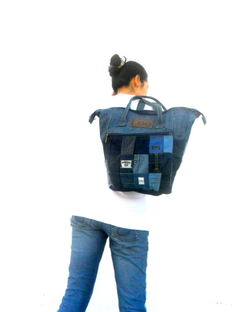 Denim Backpack Jeans Backpack Rucksack Denim Vintage Jeans | Etsy