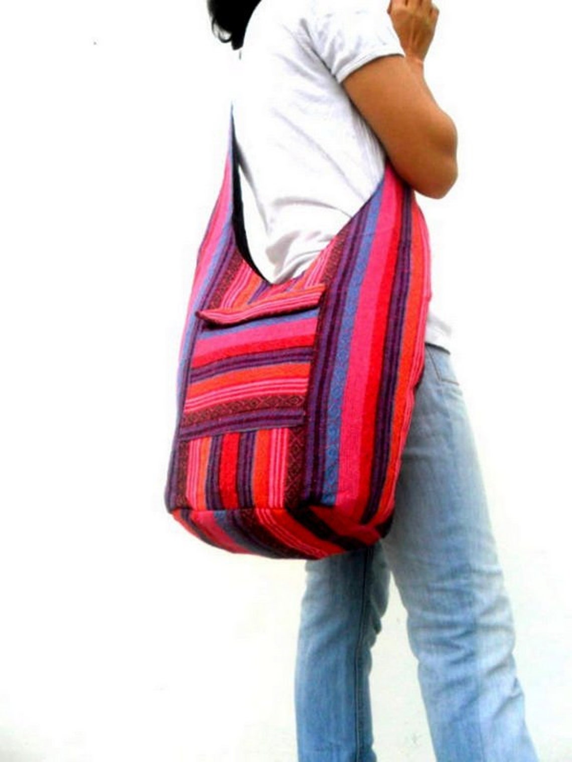 Woven Sling Bag Ethnic Boho Bag Hobo Bag Hippie Bag Cotton - Etsy