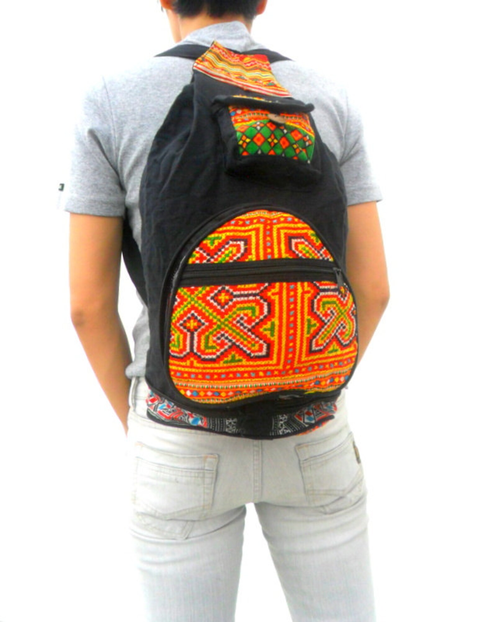 Rasta Backpack Folding Backpack Bohemian Backpack Ethnic | Etsy