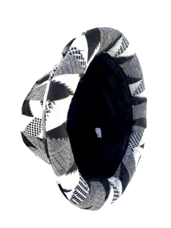 Geometric Bucket Hat, Black Rolled Brim Hat, Boho Hat, Hippie Hat ...