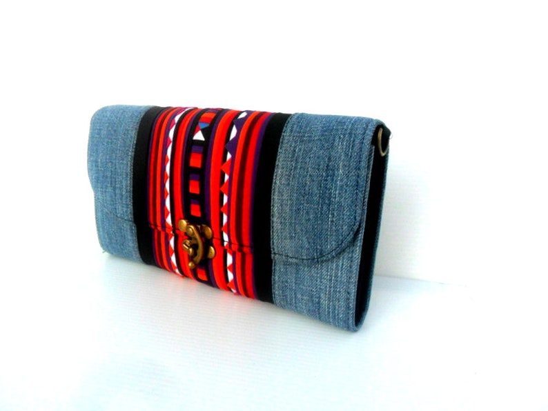 Denim Wallet Jeans Wallet Bohemian Wallet Denim Purse | Etsy