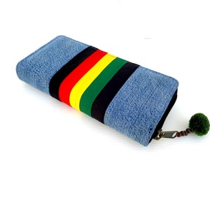 Rasta Wallet, Denim Wallet, Boho Wallet, Bohemian Wallet, Rasta Bag ...