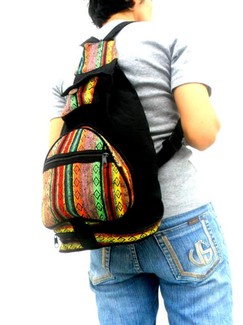 Backpack Bag Folding Bag Bohemian Backpack Rasta Ethnic - Etsy