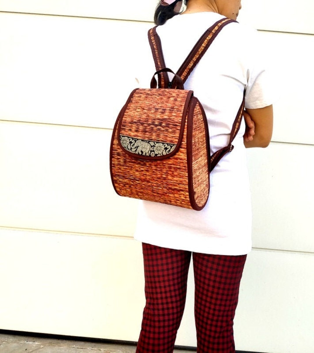 Backpack Straw Bag, Straw Bag, Rattan Backpack, Vegan Backpack ...
